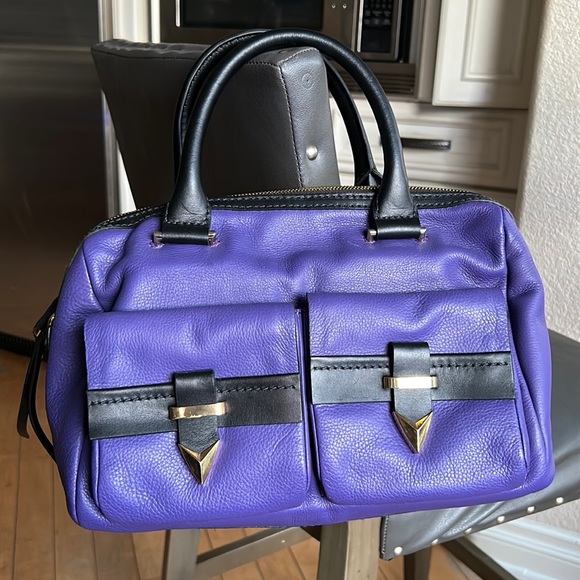 Linea Pelle | Bags | Brand New Linea Pelle Bag Purple With Black And ...